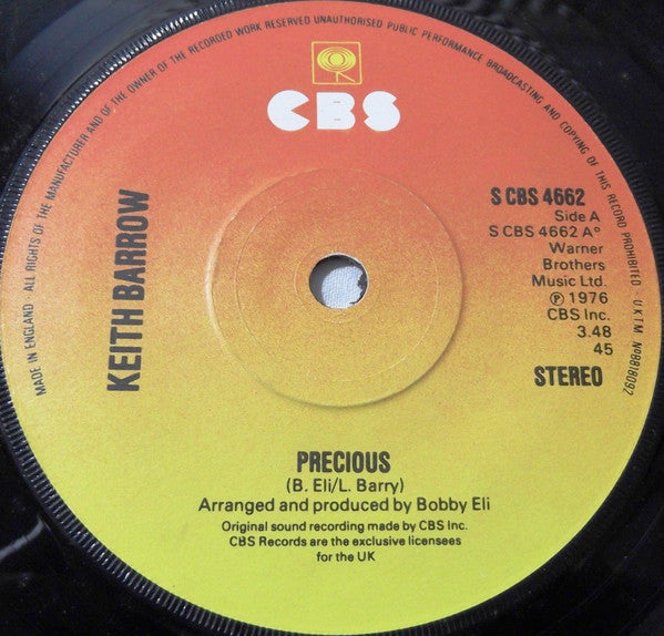 Buy Keith Barrow : Precious (7", Single) Online for a great price ...