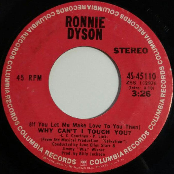 Buy Ronnie Dyson : Why Can't I Touch You? / Girl Don't Come (7", Single ...